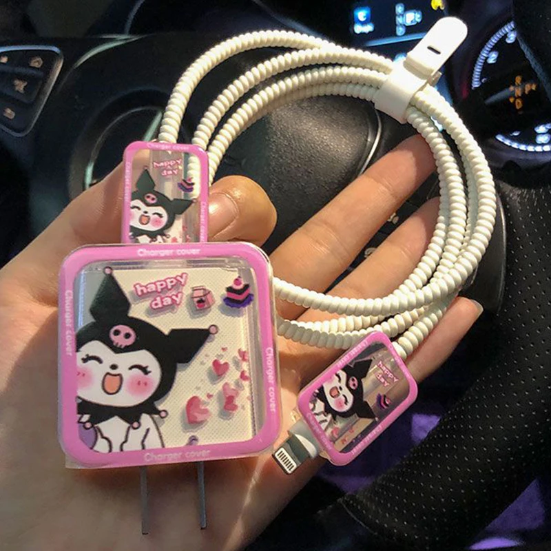 Hellokittys Kuromi Protector de Cable para iPhone 18/20W, Protector de ...