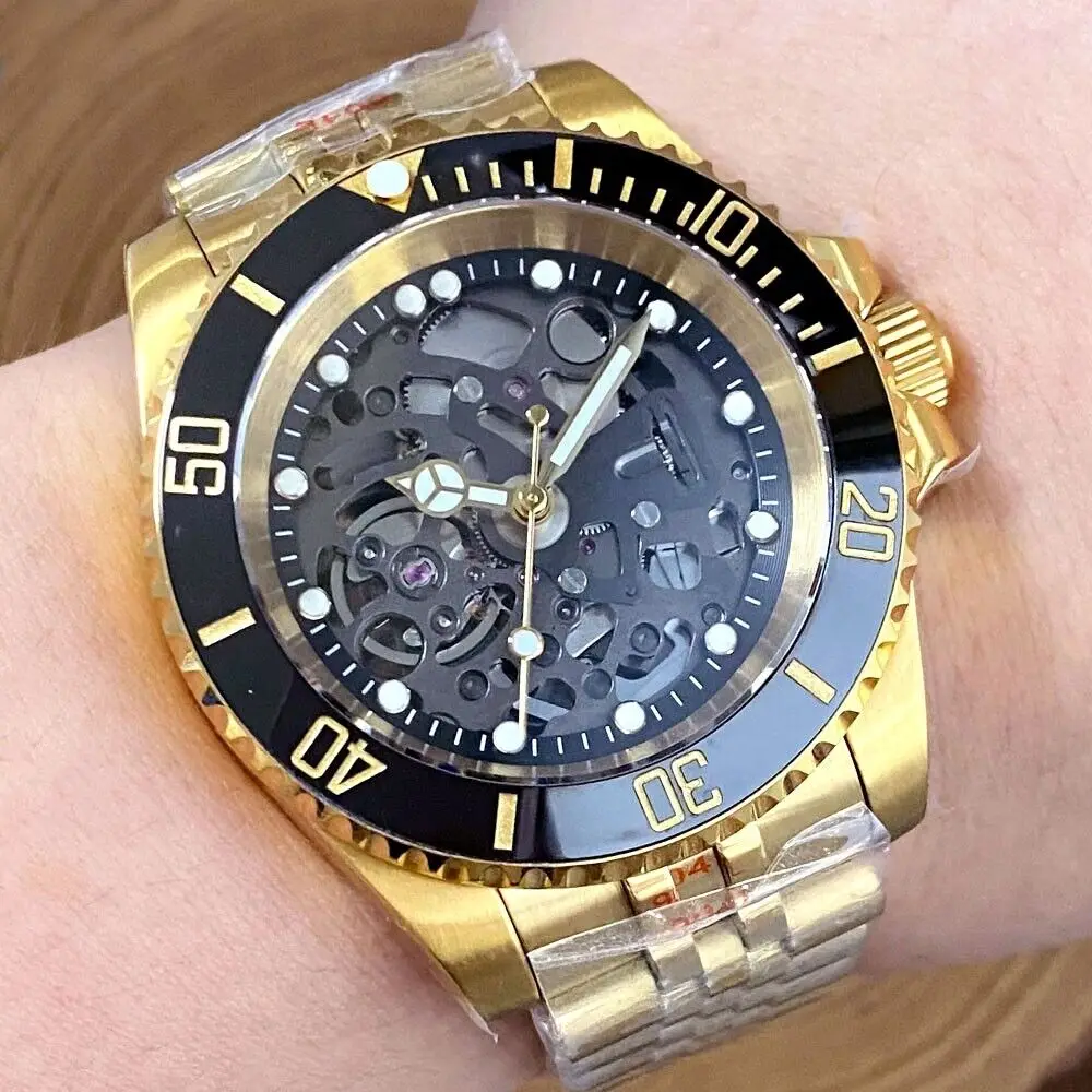 Tandorio-40mm-NH72-movement-golden-case-Transparent-dial-Men-Watch ...