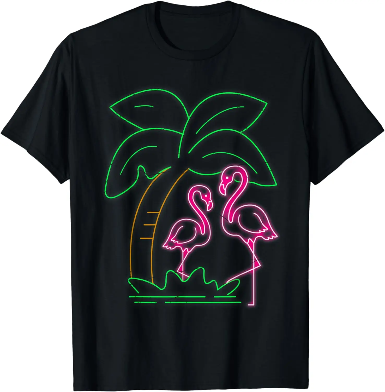 Exotic-Bird-Flamingos-Tropical-Animal-Palm-Tree-Flamingo-T-Shirt-Women ...