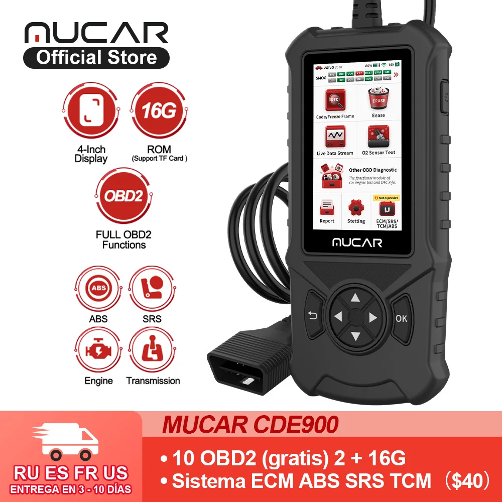 MUCAR herramienta de diagnóstico CDE900 OBD2 para coche, escáner ...