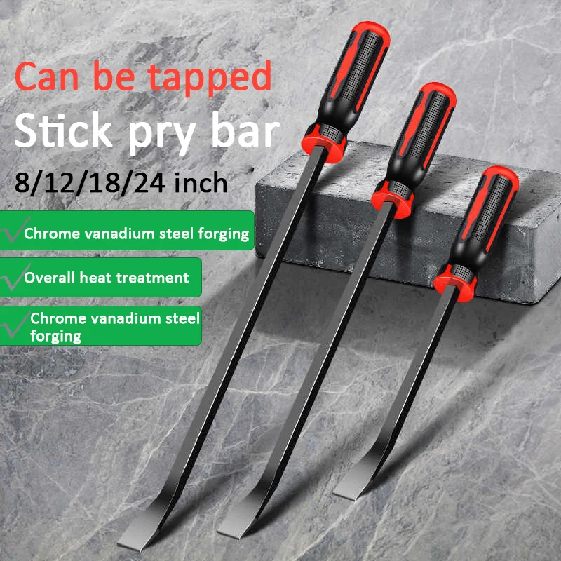 Heavy Duty Pry Bar Industrial Grade Thicken Crowbar Angled End Handled ...