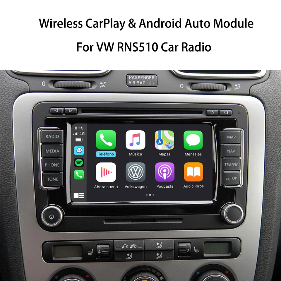 Aftermarket CarPlay for Volkswagen RNS-510 Golf6 Passat with Touchn Control Wireless Apple Phone ...