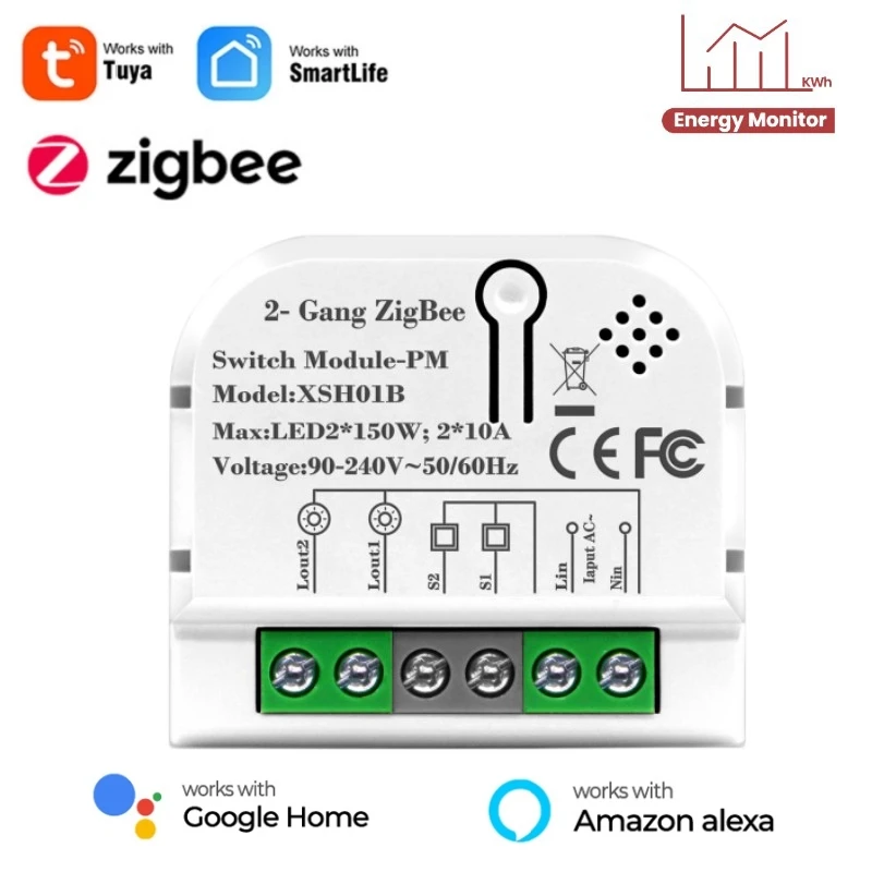2-Gang-Tuya-Smart-ZigBee-Switch-Light-Module-Electricity-Energy-Monitor-Timer-Works-with-Google ...