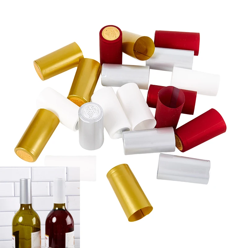100Pcs-Wine-Bottle-Closure-Film-Rubber-Cap-Wine-Heat-Shrink-Capsules ...