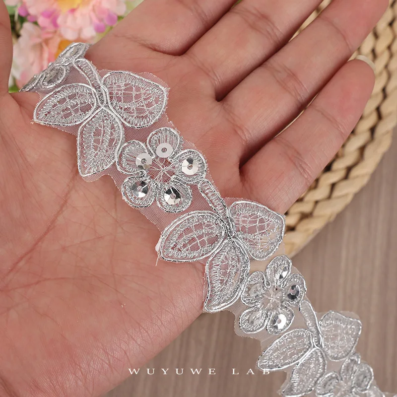 2Yards Silver Cording Lace Decorative Applique Home Textile Accessories ...