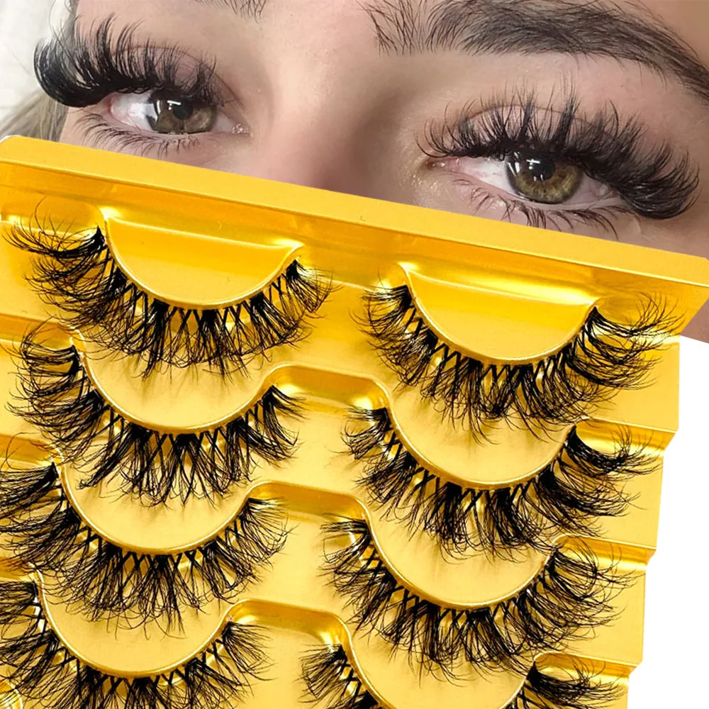New-5pairs-Mink-Eyelashes-Clear-Band-Eye-Lashes-Crisscross-Transparent ...