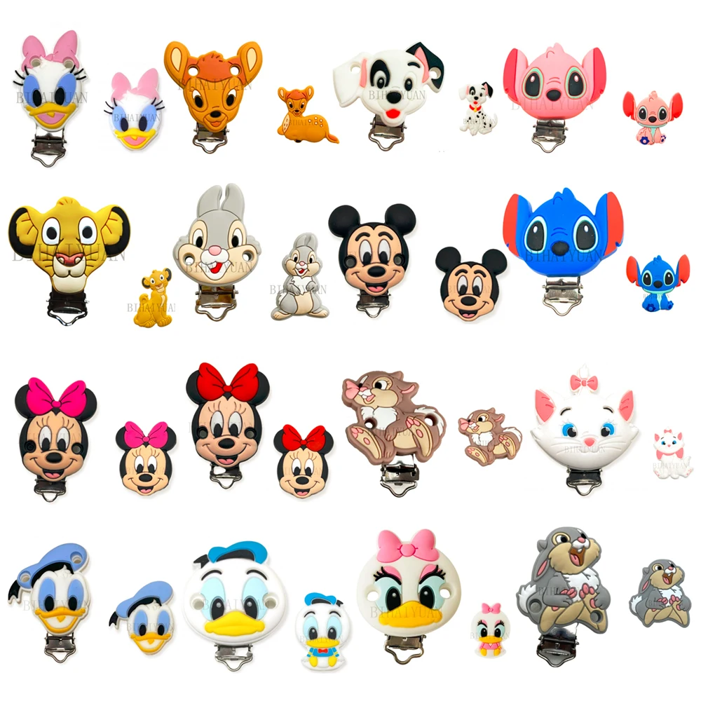 2-pezzi-set-Stitch-Minnie-mouse-clip-per-ciuccio-in-silicone-perline ...