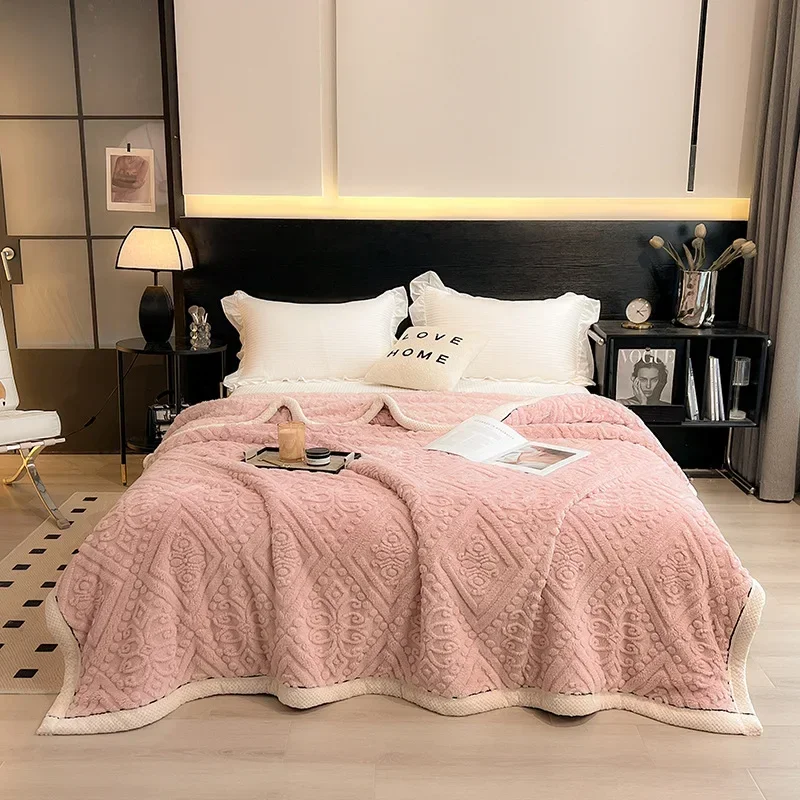 Solid-Color-Blanket-Taffeta-Bed-Throw-Blankets-Thick-Fluffy-Warm-Soft ...