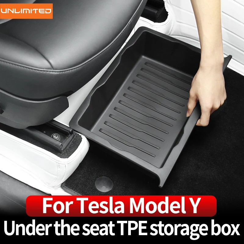 Car Under Seat Organizer Hide Large Capacity TPE Storage Box Interior ...