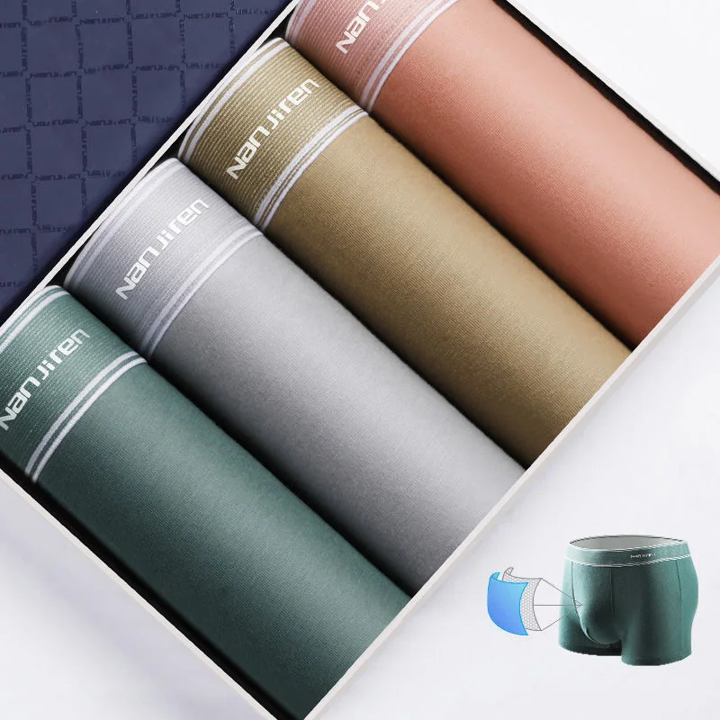 4Pcs Men's Boxer Shorts Cotton Underwear Sexy Panties Man Underpants ...