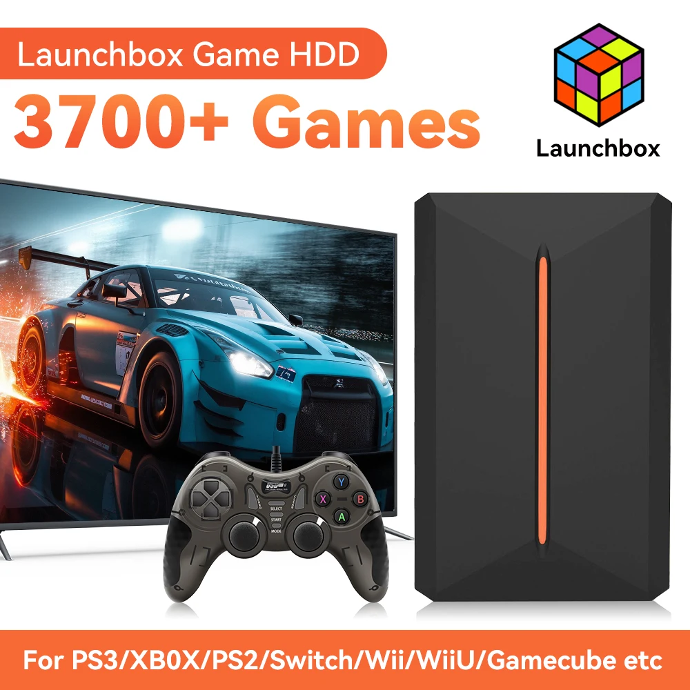 Launchbox 500GB Hard Disk Drive Retro Game HDD&Game controller With ...