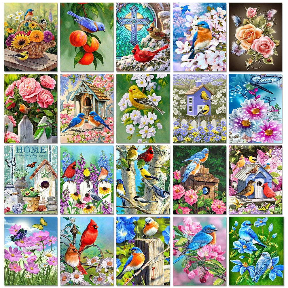 5d Diamond Painting Landscape Flowers Full Round Mosaic Diy Embroidery ...