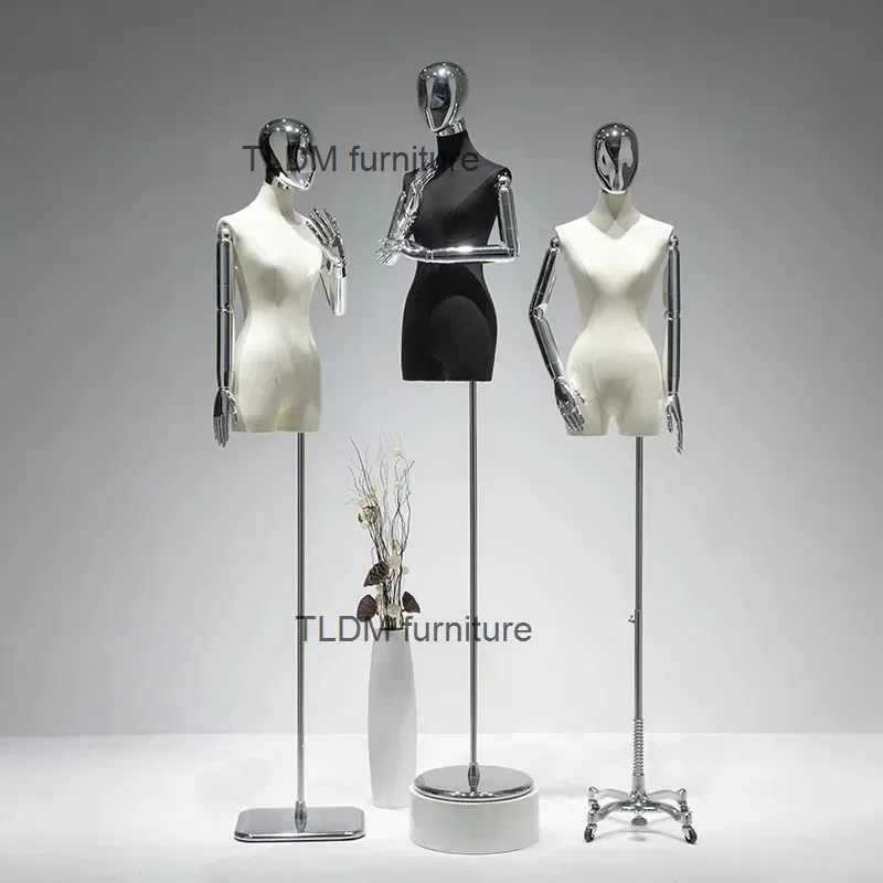 Clothing-Store-Mannequins-for-Women-s-Clothing-Electroplating-hand-head ...