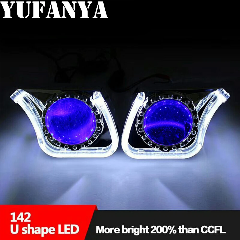2pcs 3.0" High Quality U Shape Led Angel Eye Drl Shroud Cover Mask For ...