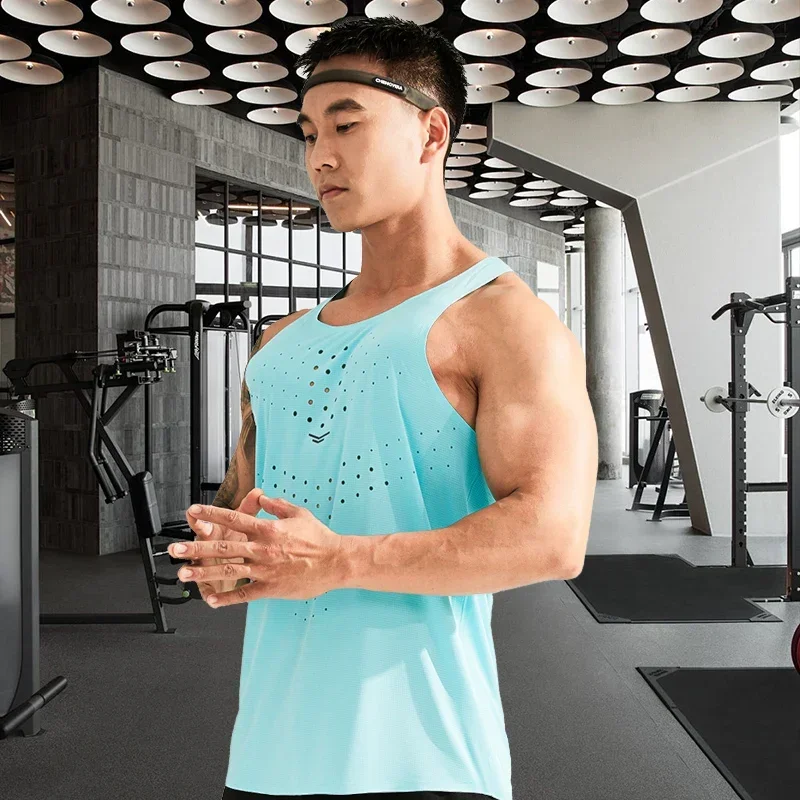 Men Marathon Running Sports Tank Athlete Track Field Singlet Fitness ...