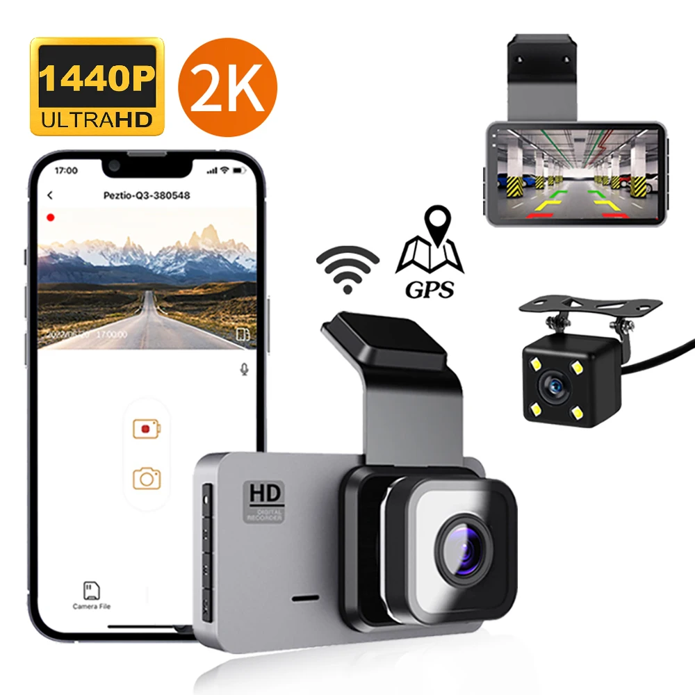 Car-DVR-WiFi-GPS-Dash-Cam-Rear-View-Vehicle-Camera-Dashcam-2K-1440P ...