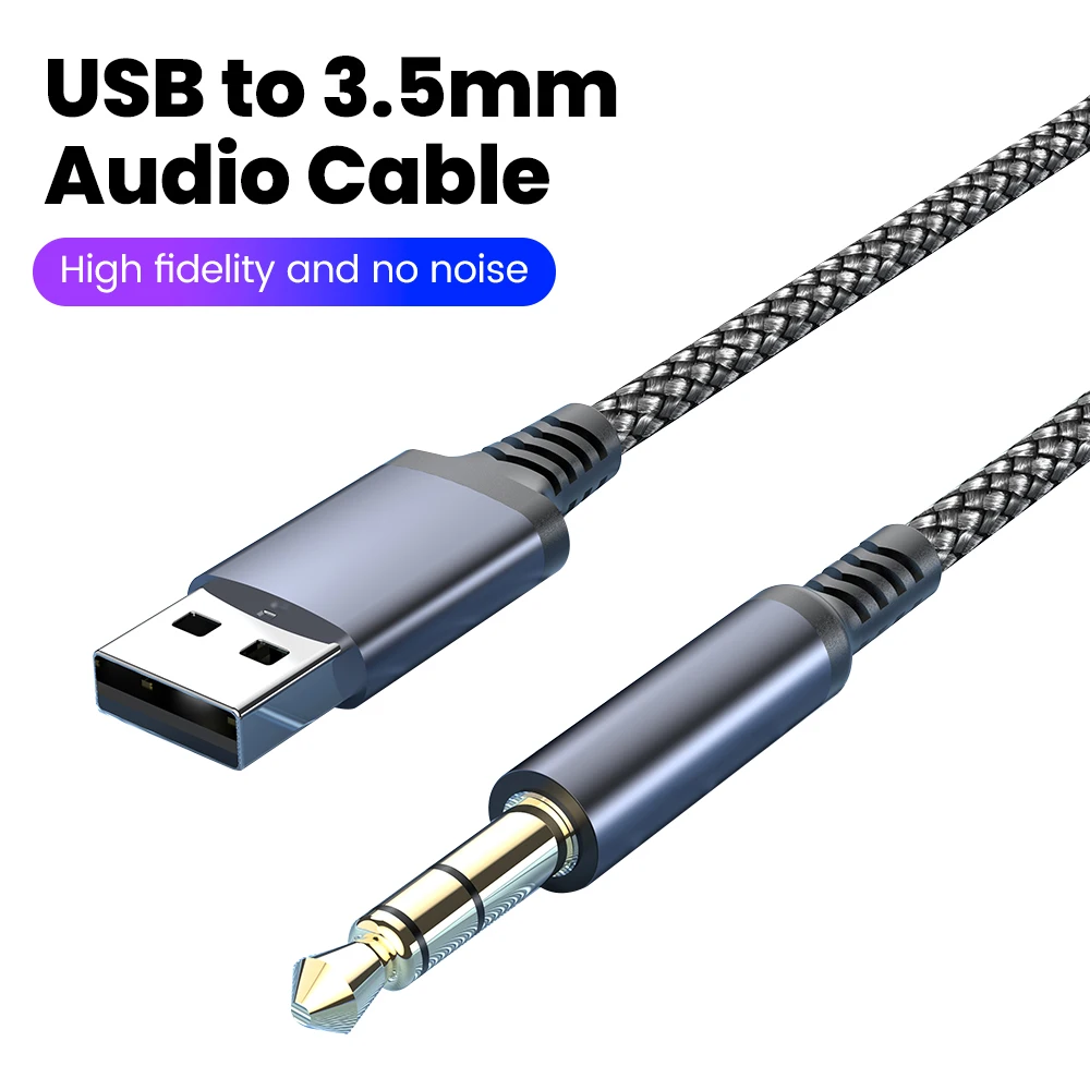 Usb A To 3.5mm Jack Male to Male Aux Audio Cable Headset Speaker ...