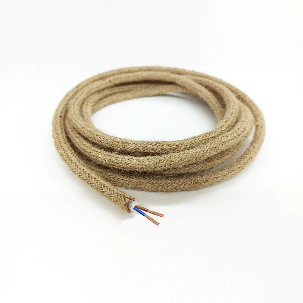 Câble-fil,Fil électrique Vintage tressé en cuivre, câble Flexible ...