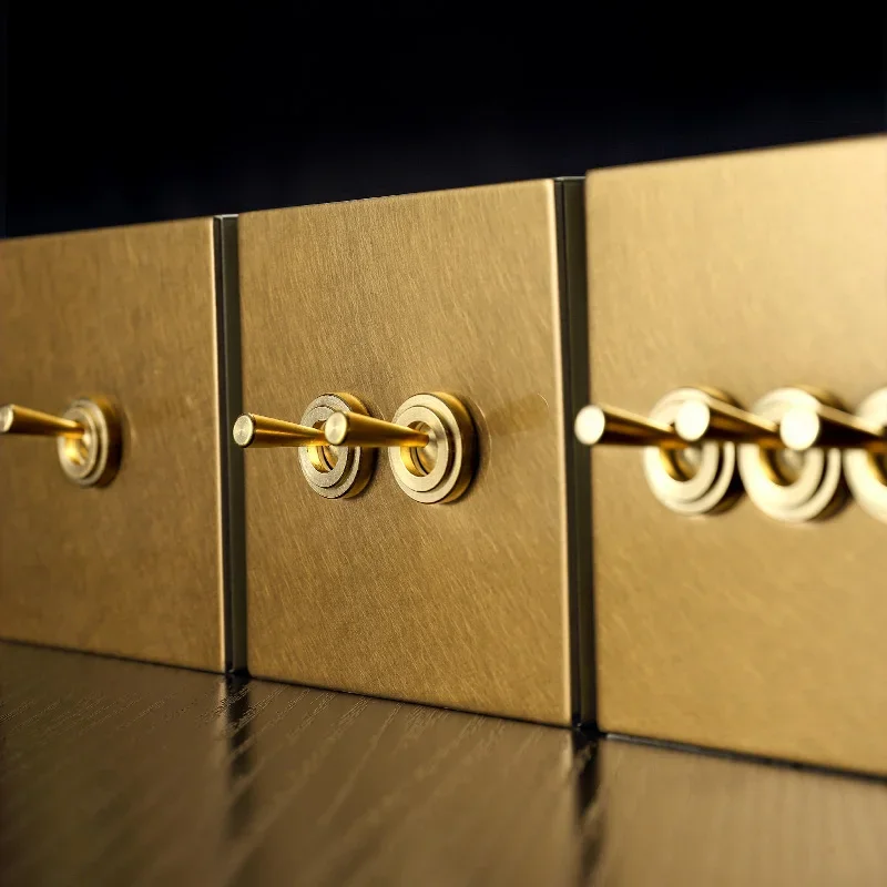 Home-Improvement-Wall-Light-Toggle-Switch-Vintage-Brass-Lever-Stainless ...