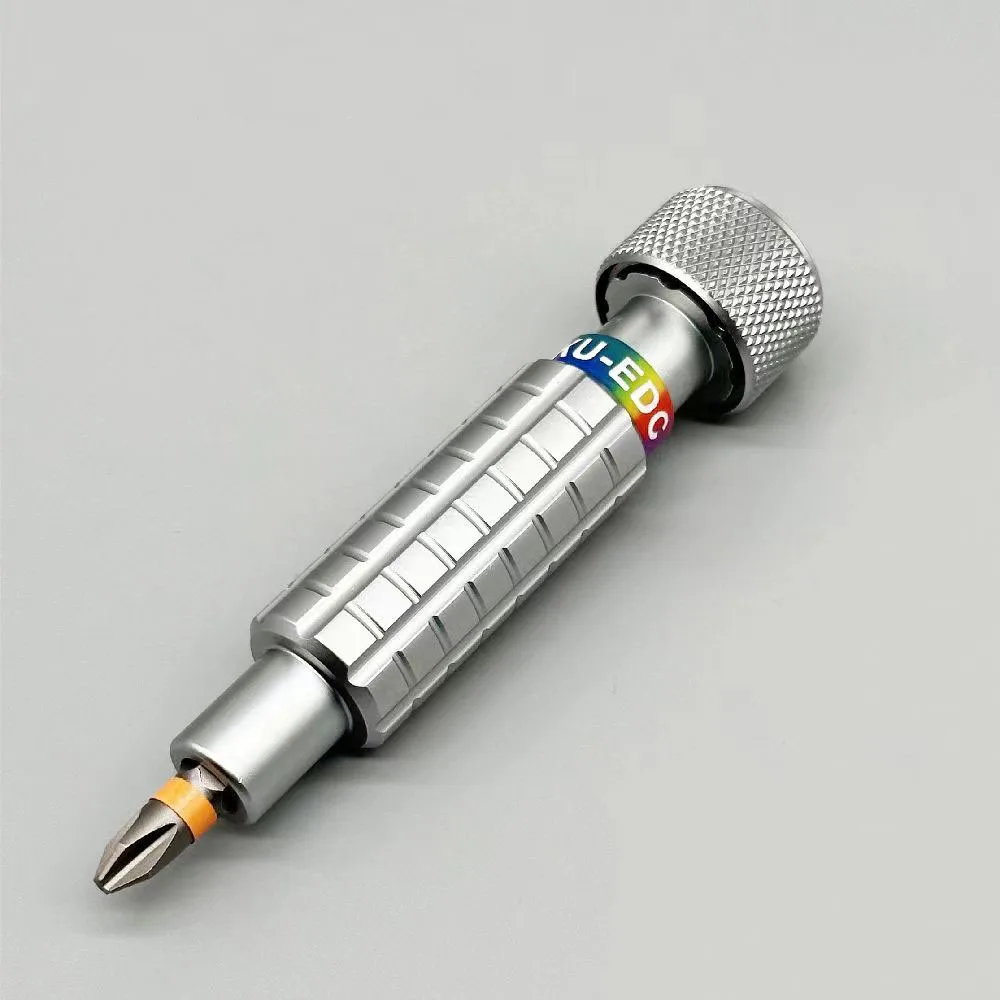 Aluminum alloy screwdriver handle Magnetic suction interface Rotating ...