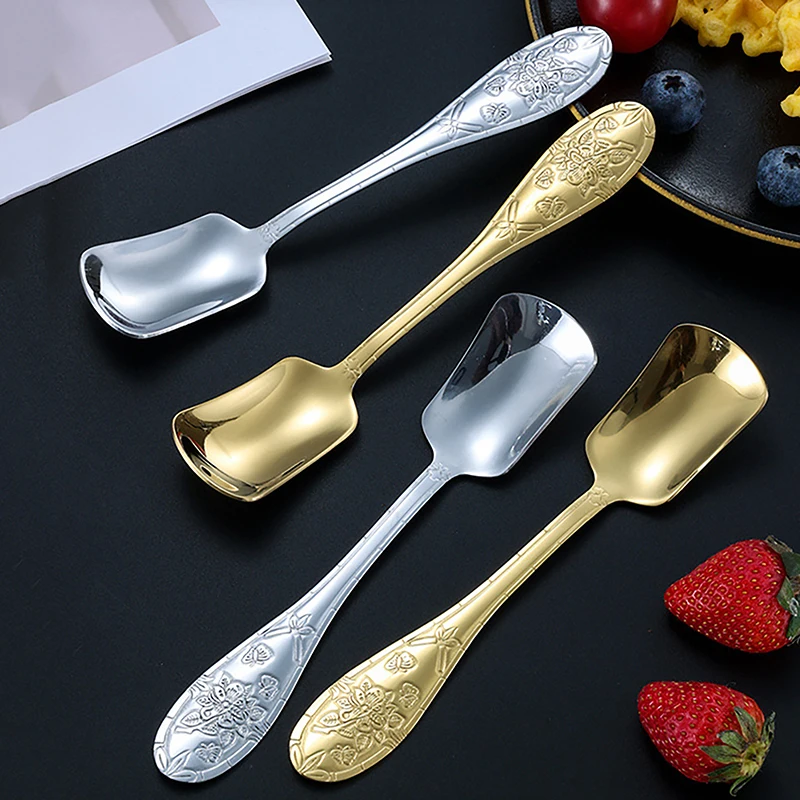 17cm-Plat-Bottom-Spoon-Stainless-Steel-Square-Dinner-Spoons-Stirring ...