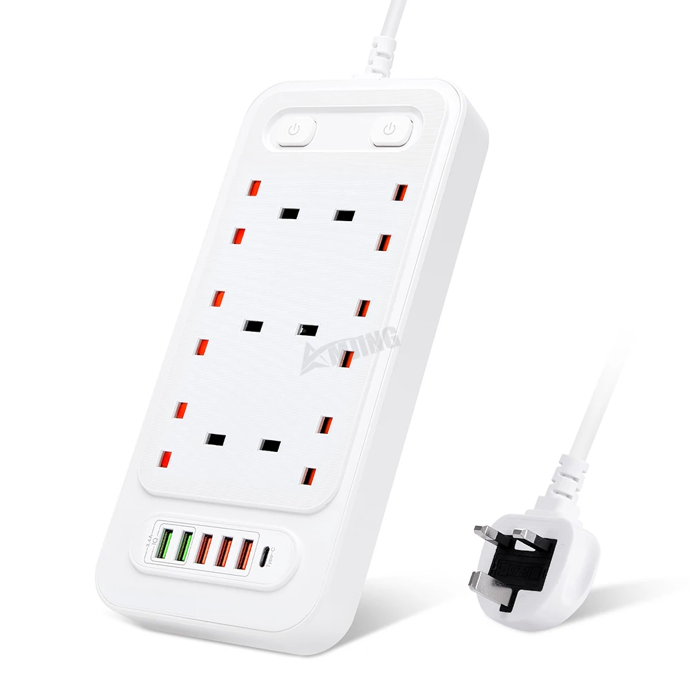 Power-Strip-UK-Plug-Extension-Cord-Power-Strip-With-USB-Ports-TYPE-C-2M ...