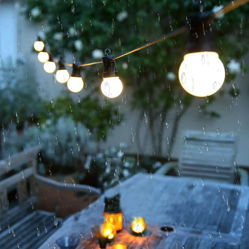 40 Bulb Led Lights String IP44 Waterproof Garden Patio Decoration Camp ...