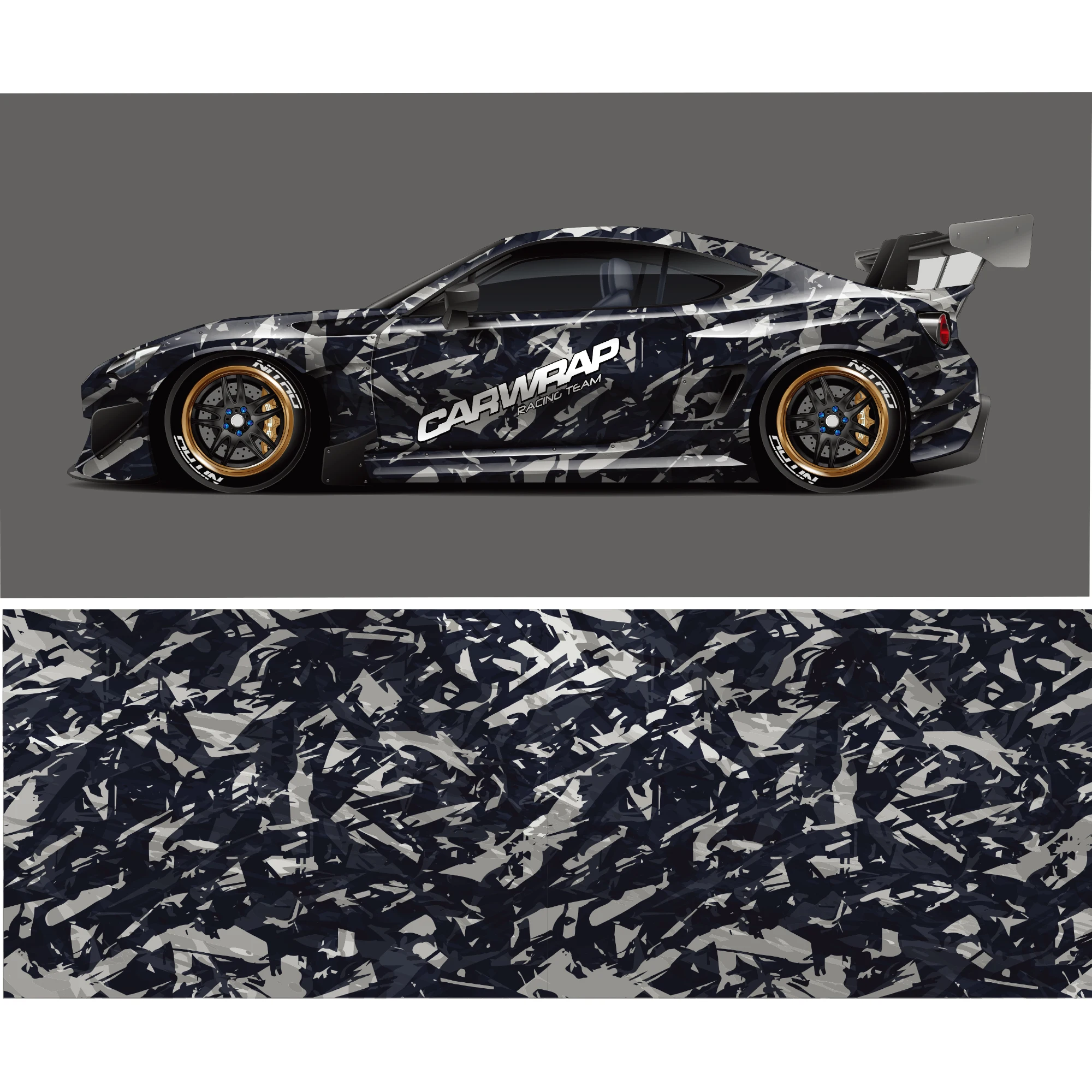 Floral Racing Car Stickers Car Full Wrap Sticker Car Decal Decorative ...