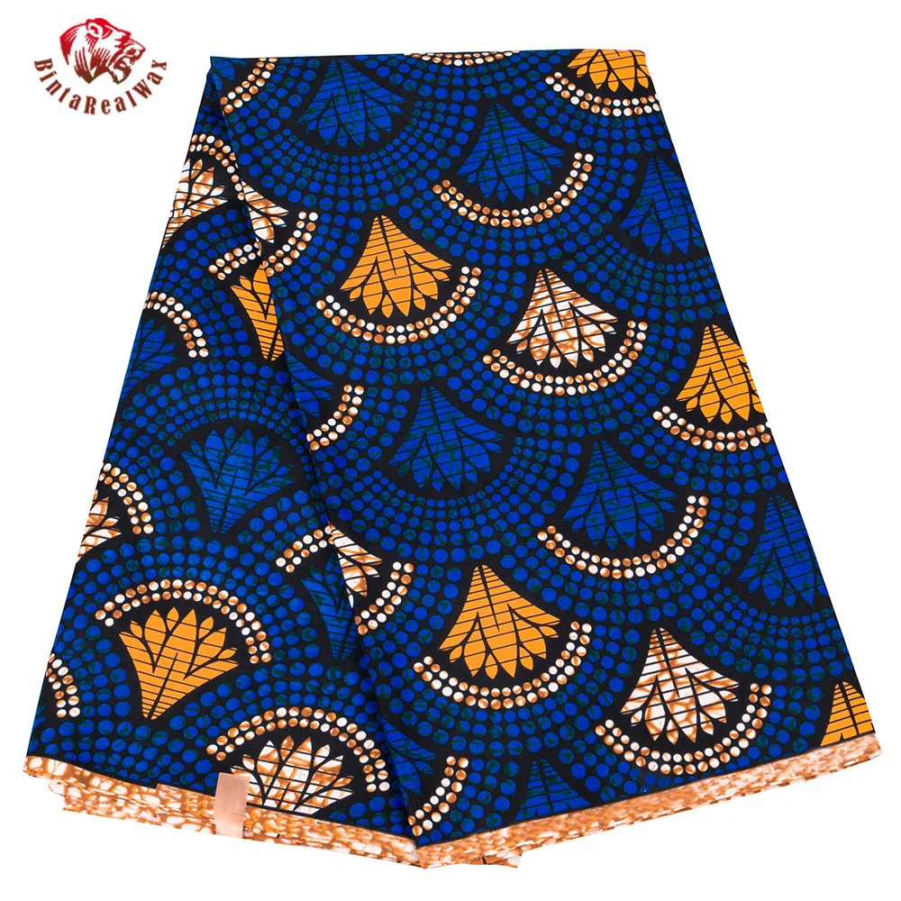 BintaRealWax-Fan-Pattern-African-Fabric-By-the-Yard-Polyester-Material ...