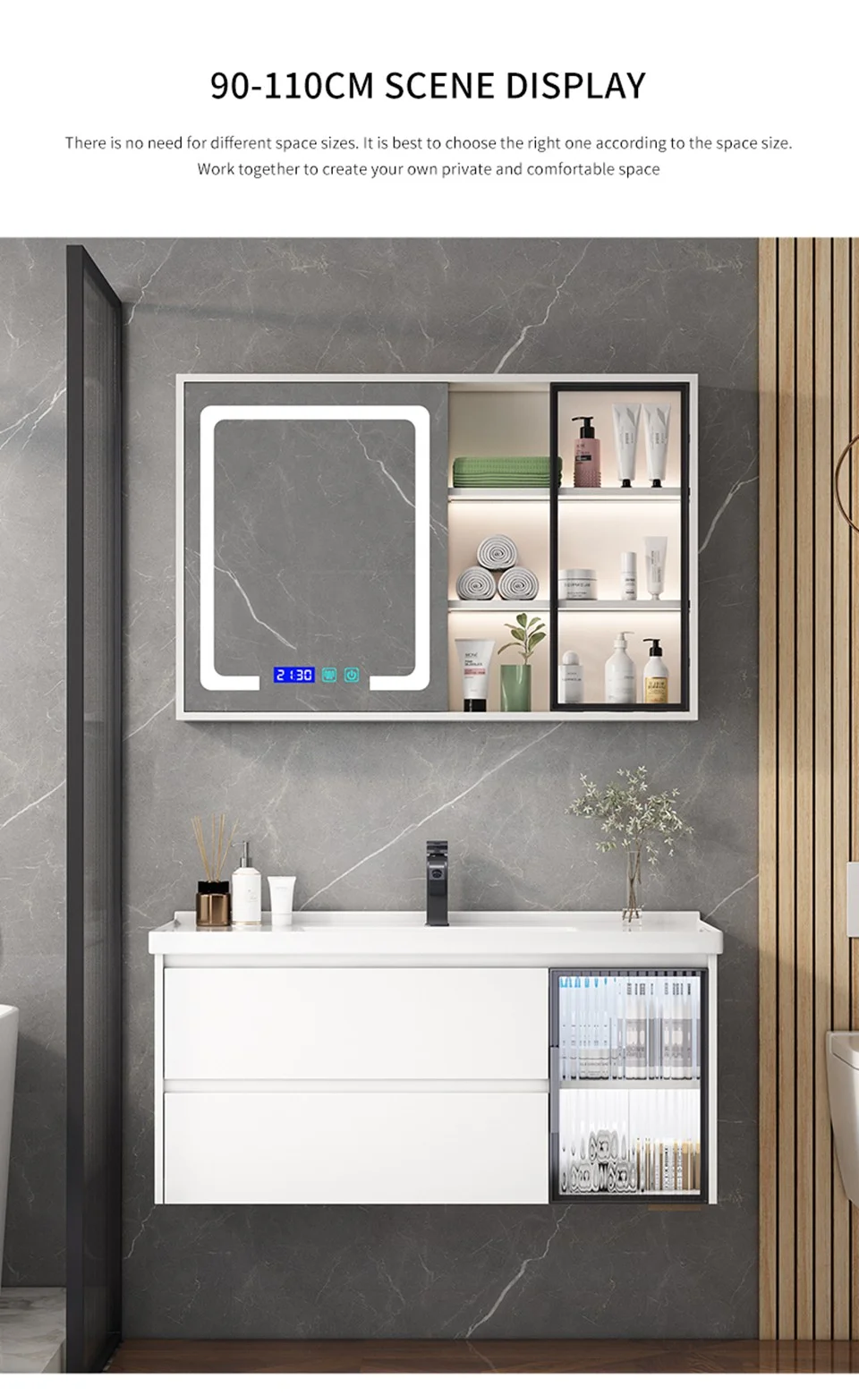 Châu Âu Mới Óc Chó 2 Bồn Rửa Nhôm Nhỏ 48 "Bộ Bộ Đôi Tủ Tủ Phòng Tắm ...