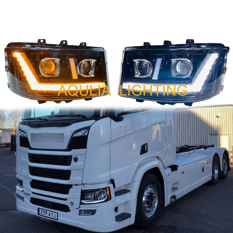 1PCS-24V-New-Design-Full-LED-Head-Lamp-Fit-For-Scania-Truck-R650-G500 ...