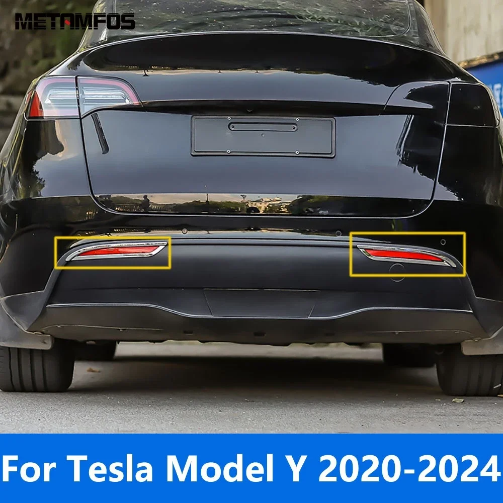 For Tesla Model Y 2020 2021 2022 2023 2024 Carbon Fiber Rear Fog Light ...
