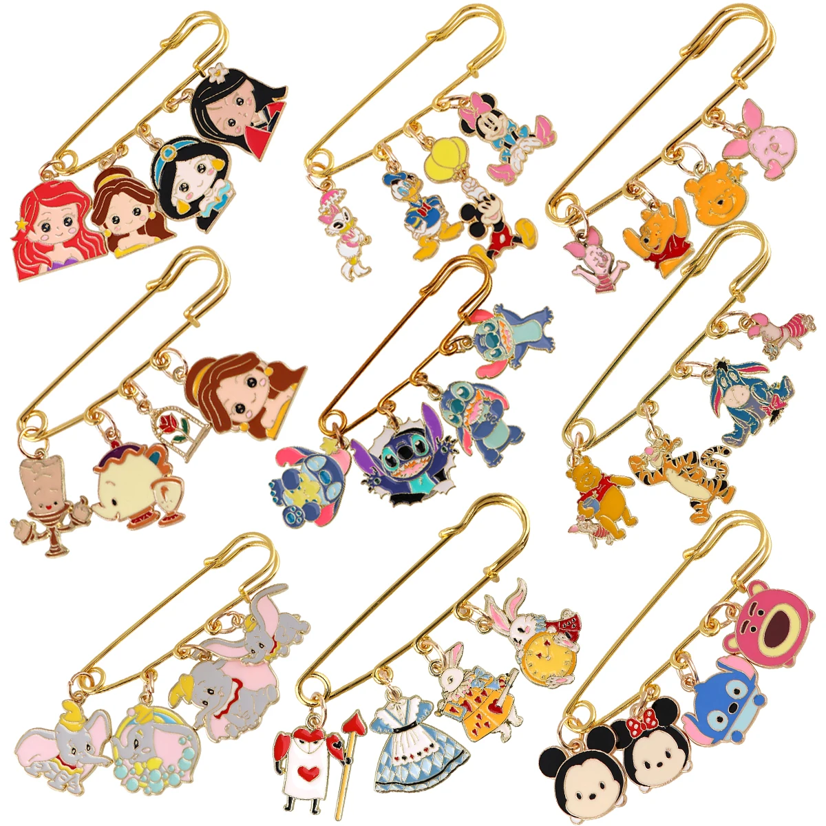 Beauty-and-Beast-Brooches-For-Women-Princess-Lapel-Pins-Bear-Badges ...