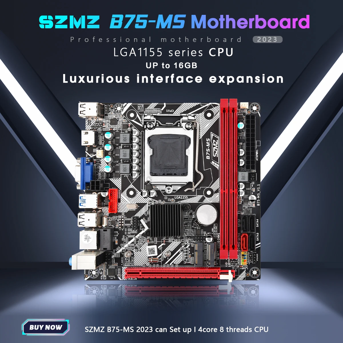 SZMZ-B75-MS Kit de Placa Mãe Gaming, SSD LGA1155, 1TB, USB 3.0, Gabinete Gamer, SSD, NVMe, M2 ...