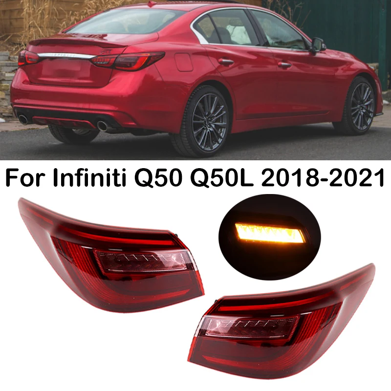 Carbon Fiber Real Brake Light For 14-23 Infiniti Q50 Rear Bumper ...