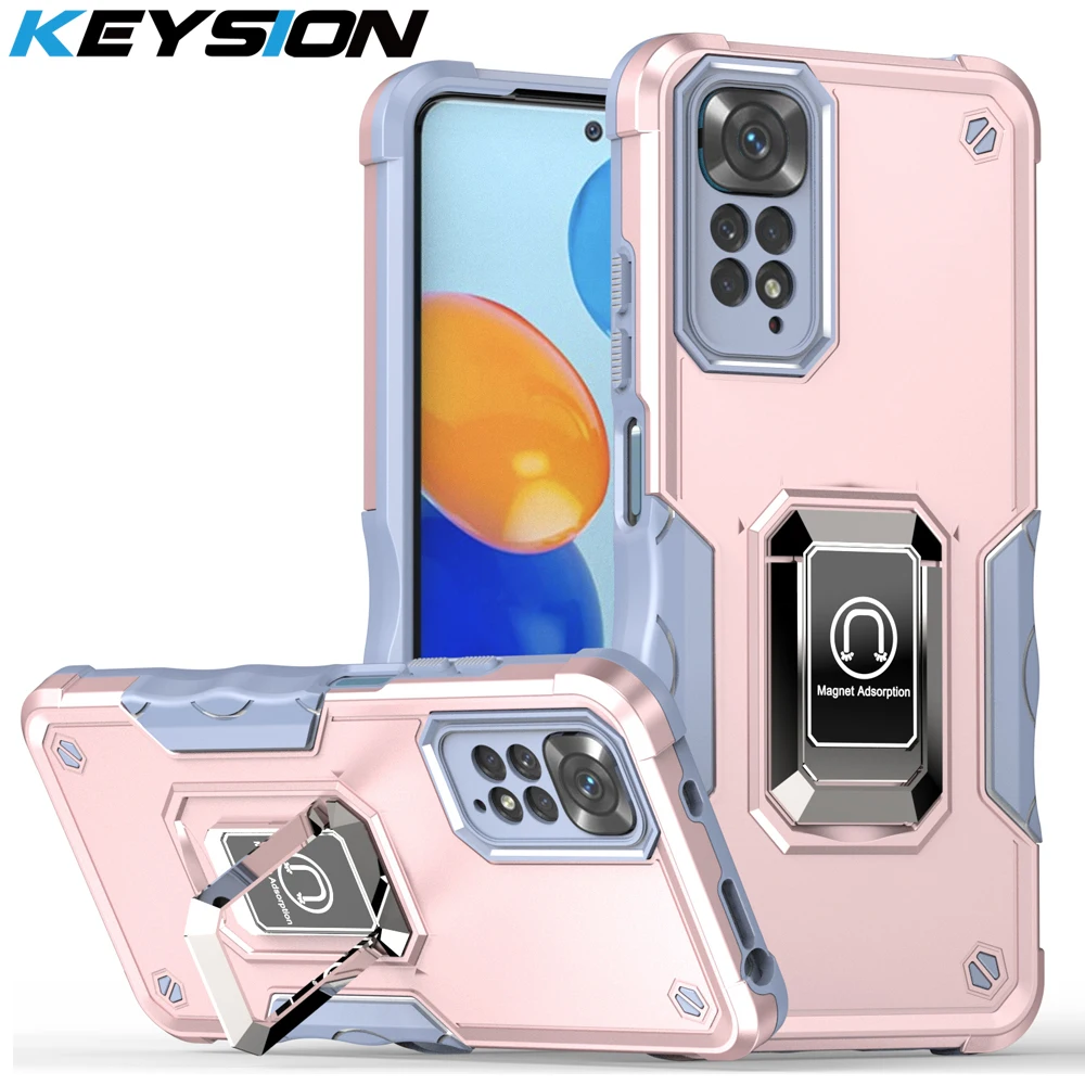Keysion Shockproof Armor Case For Redmi Note 11 11s Global Version Ring ...