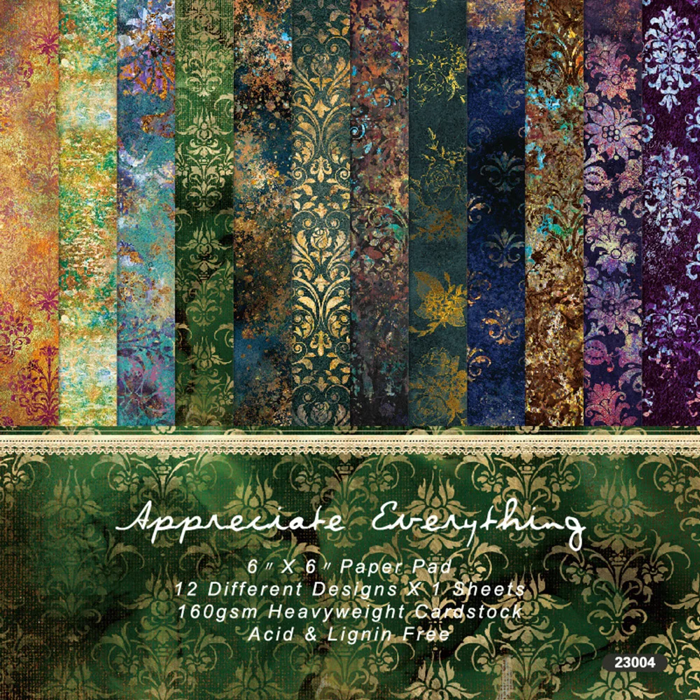 12-Sheets-Baroque-Style-Scrapbooking-Material-Hand-Account-Background ...