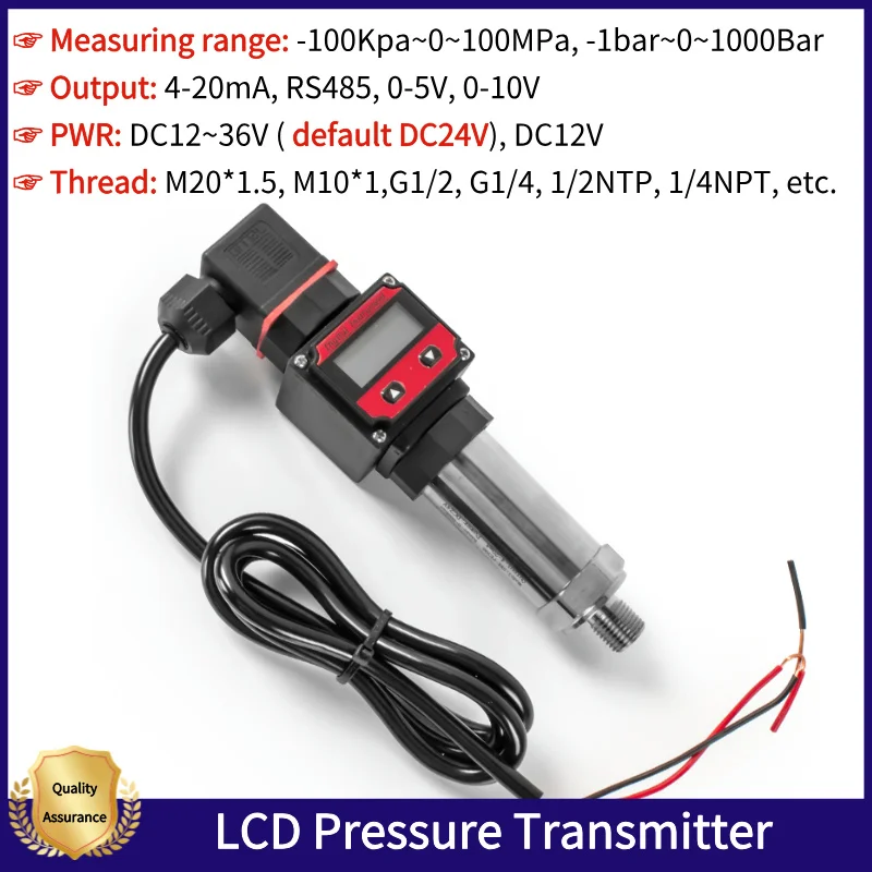 LCD-display-Pressure-Sensor-5bar-10bar-16bar-pressure-transducer-DC24V ...