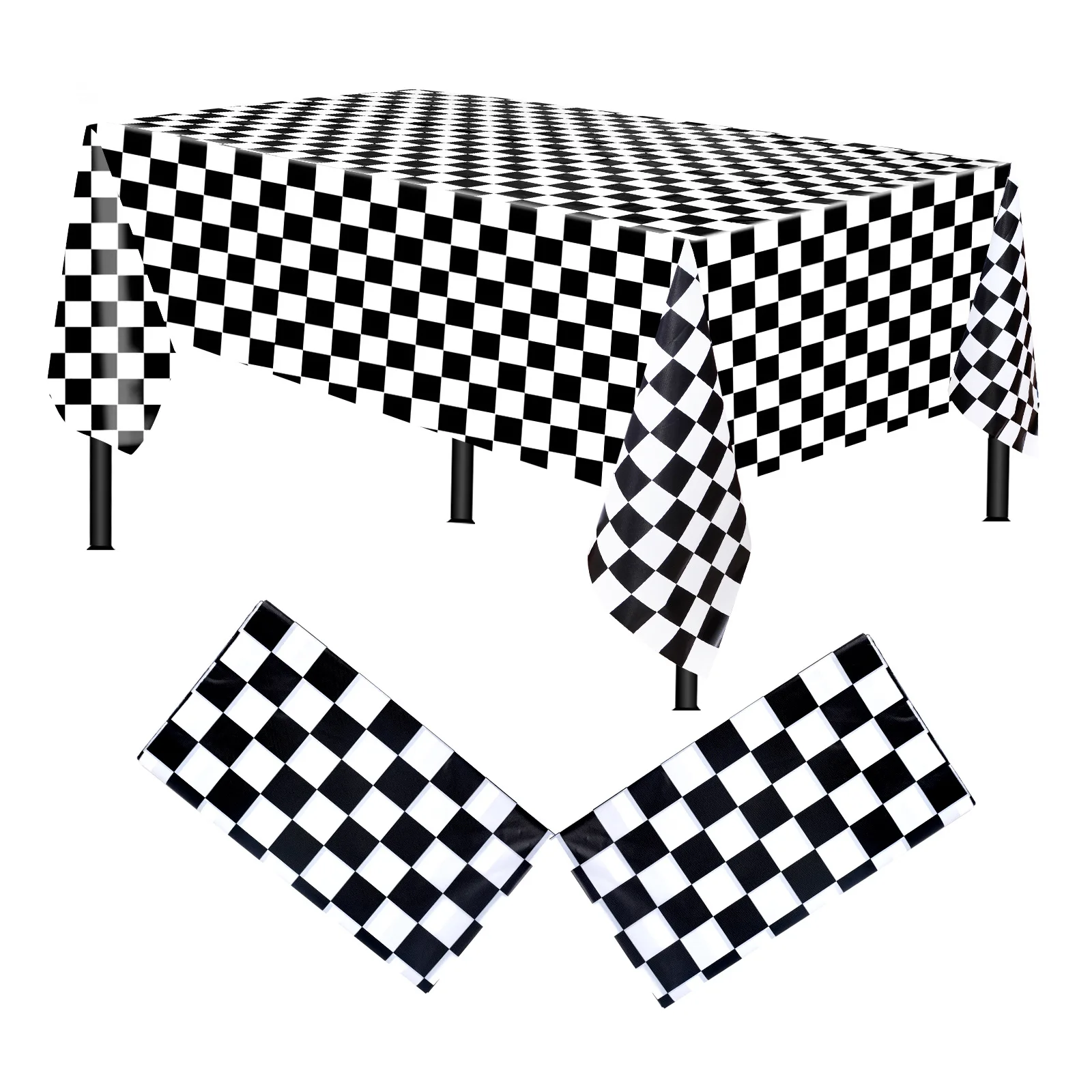 Checkerboard-Tablecloth-Black-and-White-Chess-Board-Rectangular ...