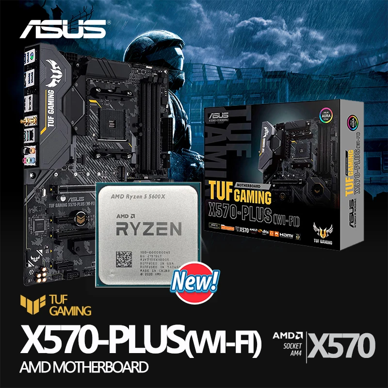 NEW AMD Ryzen 5600X R5 5600X CPU ASUS TUF B450M PRO II Motherboard ...