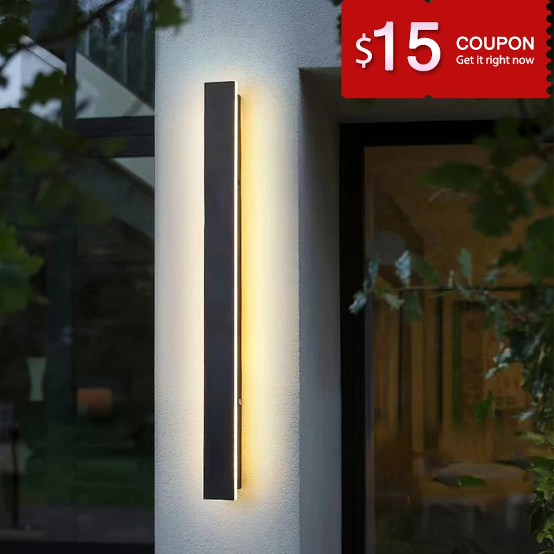 Waterproof-LED-Outdoor-Wall-Lamp-Long-Strip-IP65-Garden-Light-Exquisite ...