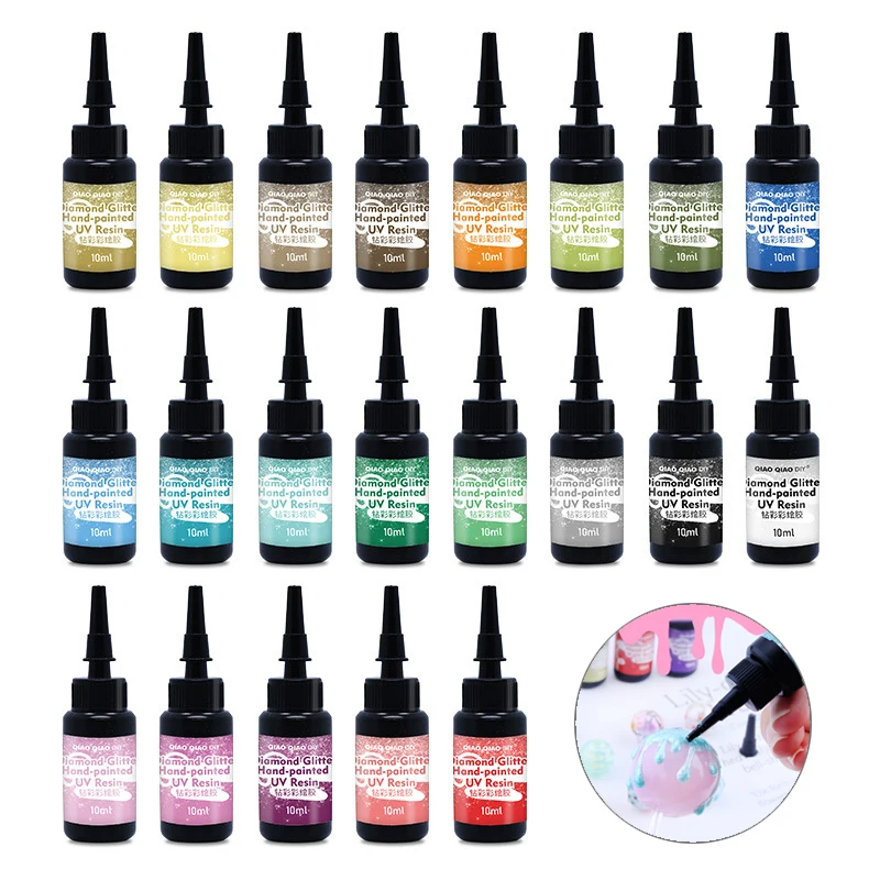 10ml-UV-Epoxy-Resin-Colored-Glue-Drill-Flash-DIY-Hand-Painted-Beads ...