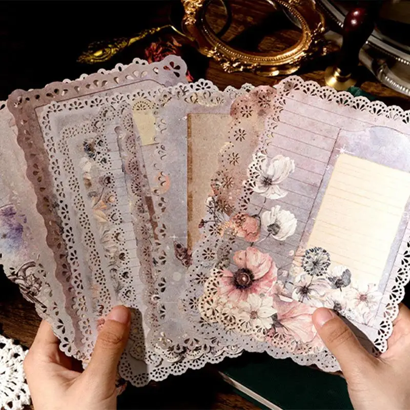 10-60pcs-Vintage-Floral-Lace-Paper-Hollow-Scrapbook-Materials-DIY-Photo ...