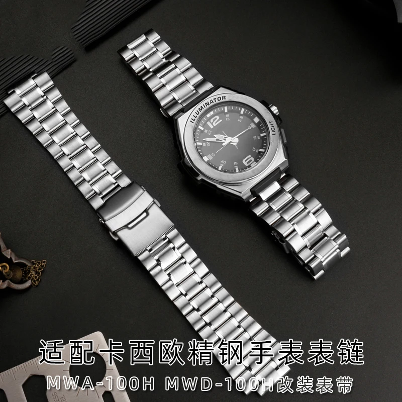 Metal-Strap-For-Casio-5577-MWA-100HD-1A-MWD-100H-MWA-100HD-Soild ...