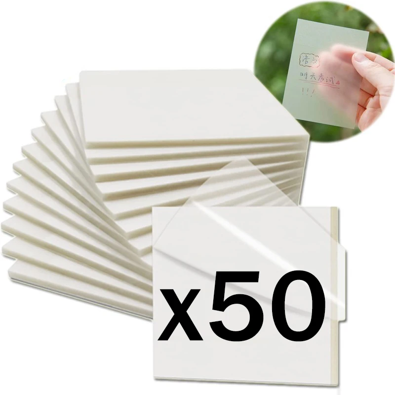 50 sheets Creative Transparent Memo Pad Posted It Sticky Notes Planner ...
