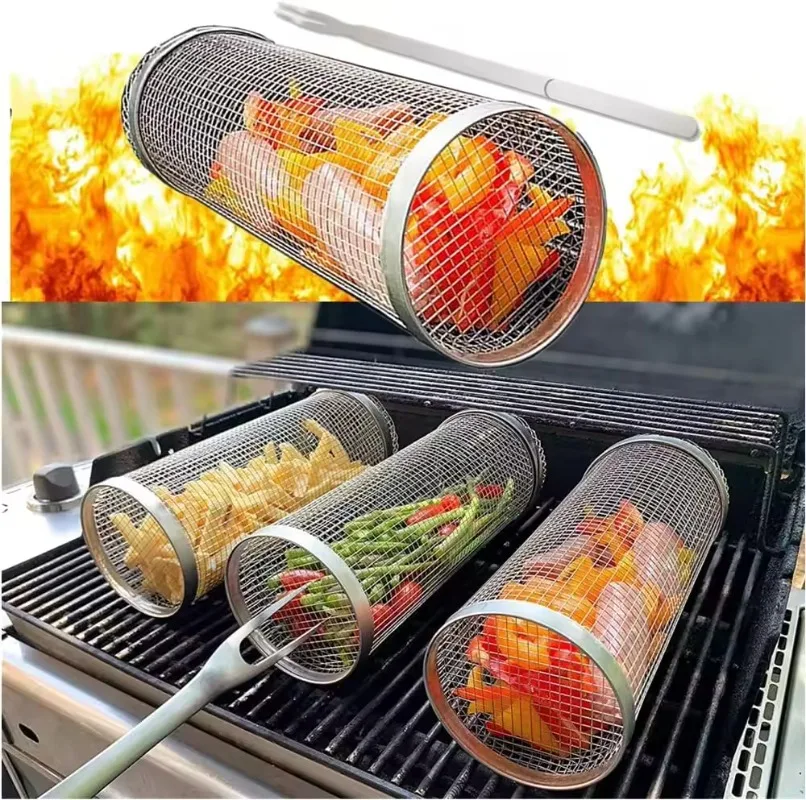 Stainless-Steel-Barbecue-Grill-Grate-Barbecue-Cage-Camping-Picnic ...
