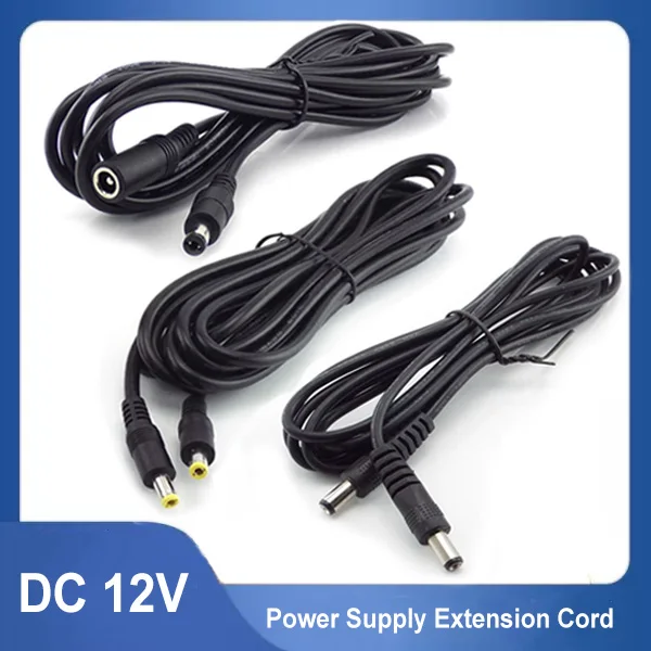 0.5M-5M 12V DC Power Extension Cable 5.5x2.1 Plug Female to Male 5.5x2 ...