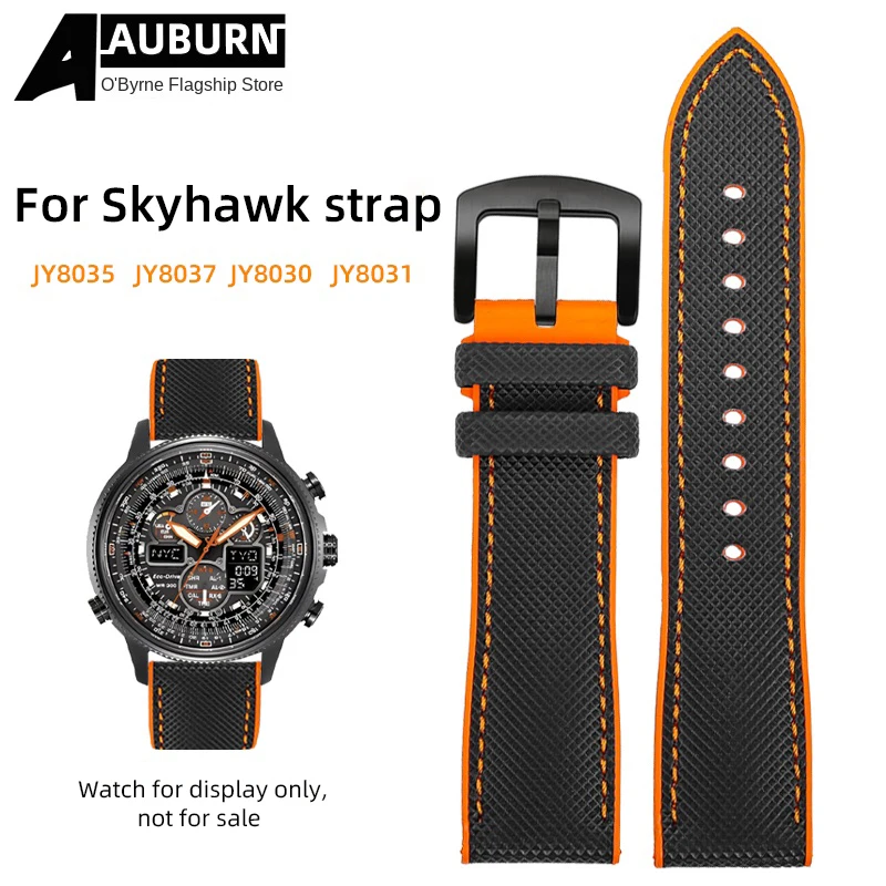 23mm rubber strap for Citizen Skyhawk JY8085 JY8030 JY8070 men's watch ...