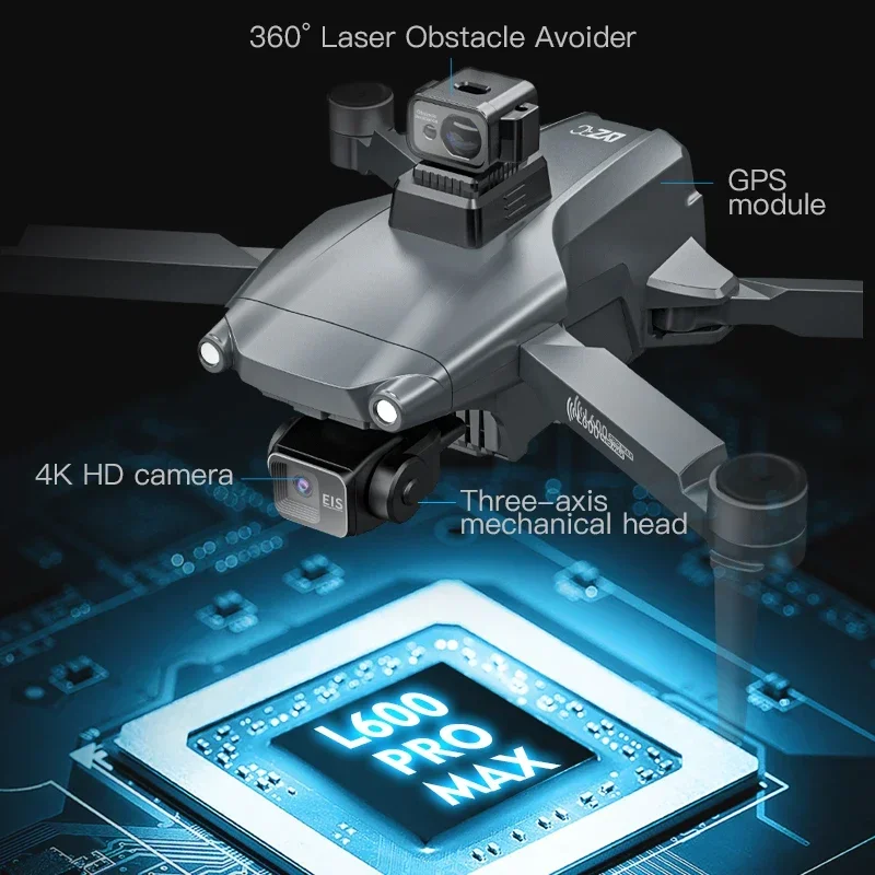 L600 PRO MAX Drone 4K Three Axis PTZ HD Dual Camera GPS 5G WIFI RC FPV Dron Laser Obstacle Avoidance Brushless Motor Quadcopter AliExpress
