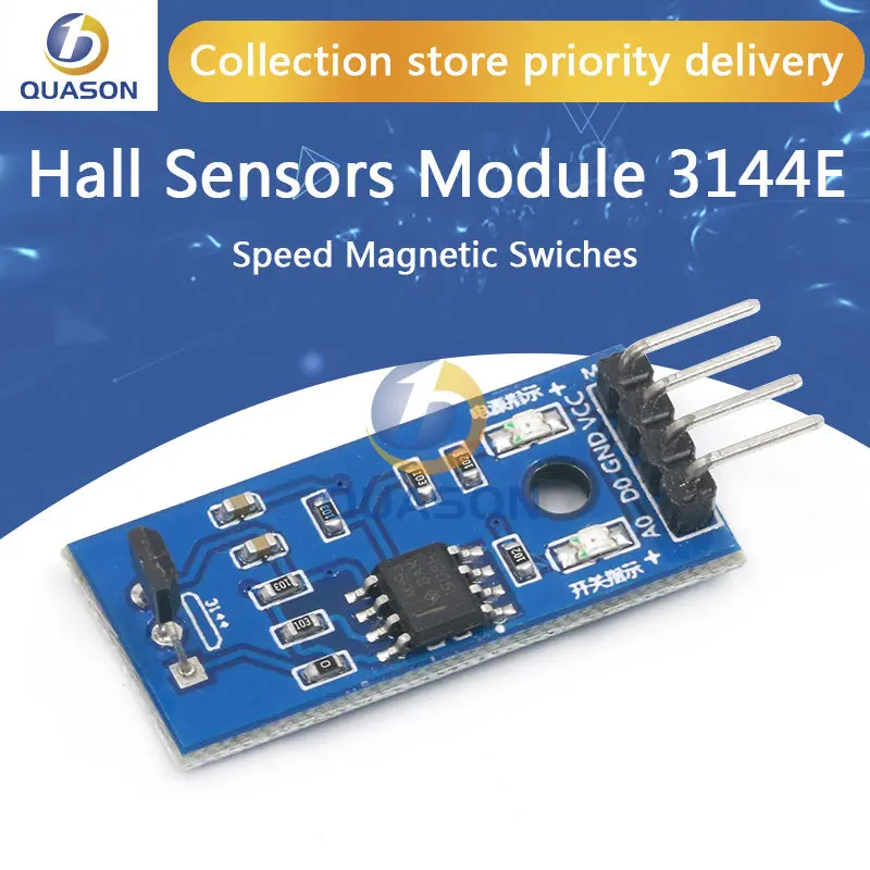 Hall Sensors Module 3144E 4pin Hall Switch Speed Magnetic Swiches Speed Counting Sensor Module ...